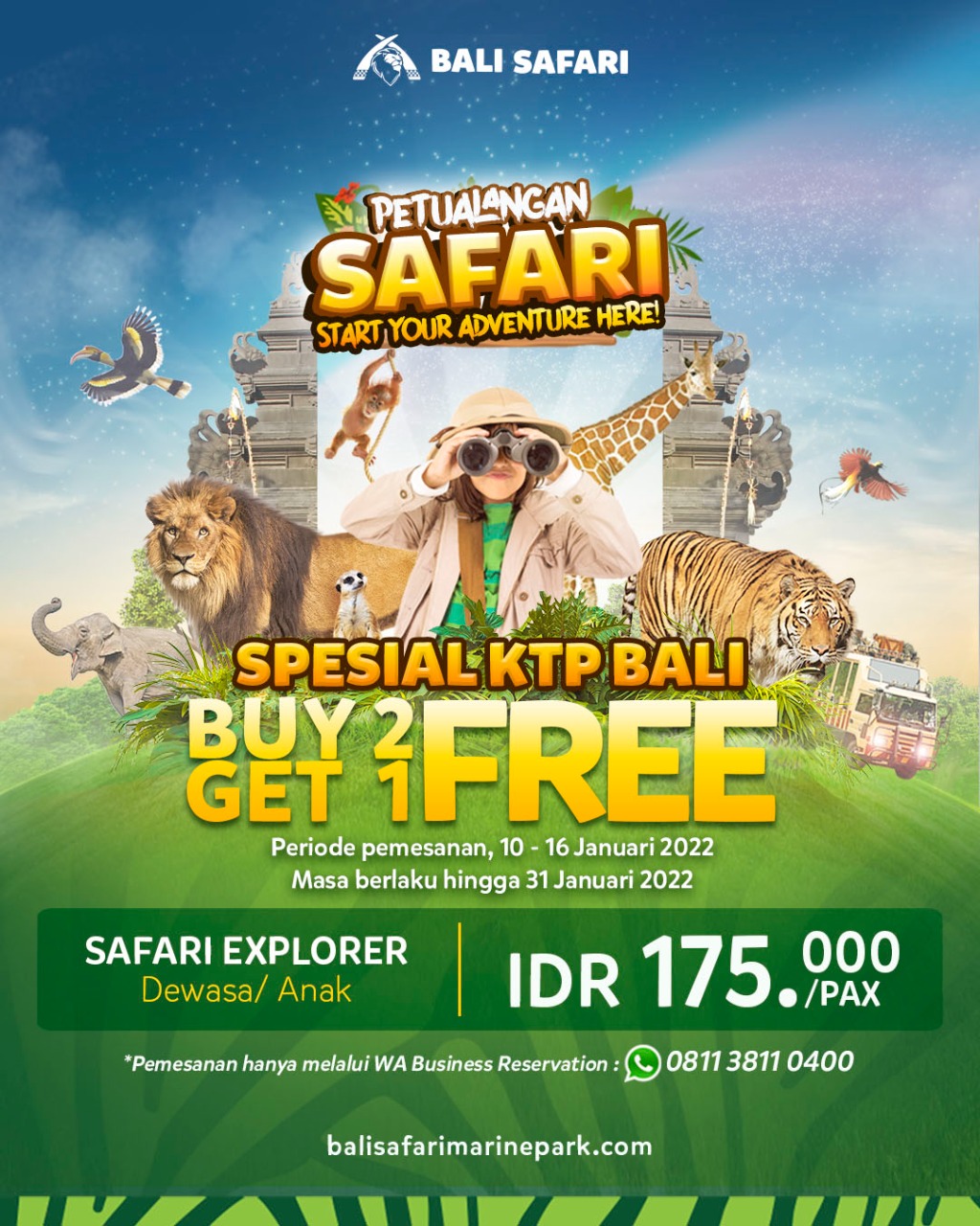 Promo KTP Bali Kembali Hadir Untukmu! - Taman Safari Bali